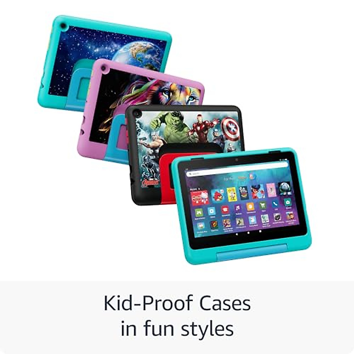 New Amazon Fire HD 8 Kids Pro tablet, ages 6-12. Bright 8" HD screen, includes ad-free content, parental controls, 13-hr battery, slim case for older kids, 32GB, Hello Teal, (2024 release)