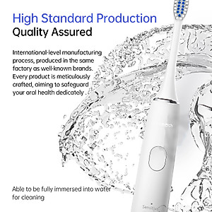 M-teeth Sonic Electric Toothbrush for Adults, X7 Series with 120 Days Battery Life, 5 Modes, 3 Brush Heads, Smart Timer, Dentist Recommended, Rechargeable, Water Resistant, Green