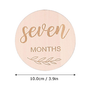 NUOBESTY Baby Monthly Milestone Wooden Cards Wooden Slices First Year Growth Cards Newborn Photo Card Props