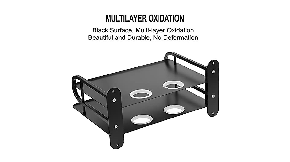 Z-COLOR Black Metal Wireless Router Storage Box - Wall Mount Organizer
