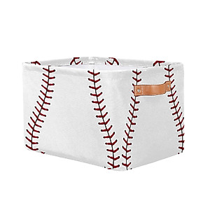 Foldable Storage Baskets, Baseball Cube Organizer Bins with Dual Handles Nursery Closet Shelf Storage Box for Clothing, Books, Cosmetic, Toys, 15"x11"x9.5"