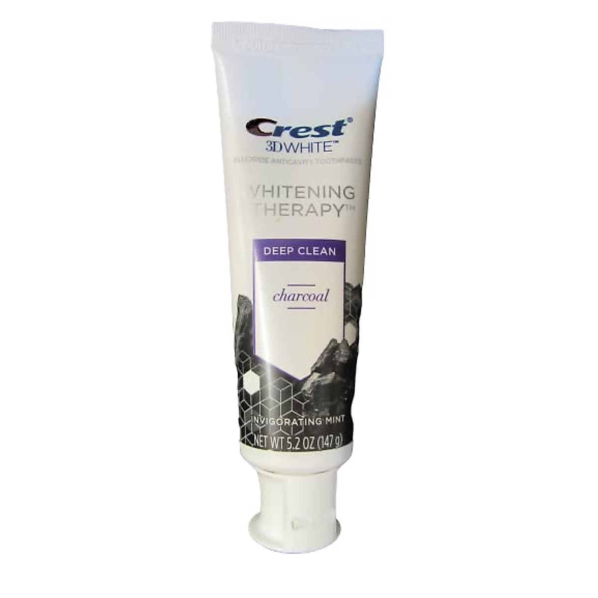 Crest Charcoal 3D White Toothpaste, Whitening Therapy Deep Clean with Fluoride, Invigorating Mint, 5.2 Ounce,