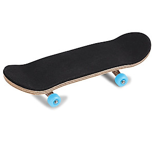 Raguso Maple Wooden Alloy Fingerboard Finger Skateboards Mini Fingerboard with Soft Pad Bearing Wheels and Box Reduce Pressure Kids Gifts(Light Blue)