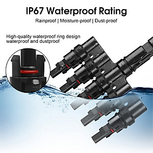 PAEKQ Solar Panel Connectors T Branch Connectors Cable Splitter Coupler 1 Male to 5 Female and 1 Female to 5 Male, Solar Cable connectors for Residential, Commercial Roofs, RVs (1 Pair)
