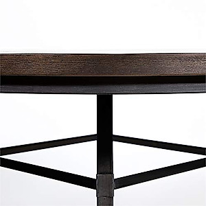 Furniture of America Haliana 45" Round Counter Height Dining Table in Weathered Brown Gray
