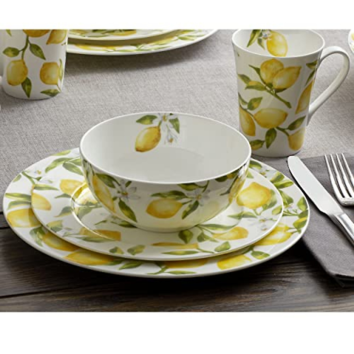 Mikasa Lemons 16-Piece Dinnerware Set, Service For 4, Multicolor