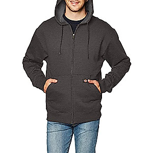 Dickies Men's Big Full Zip Fleece Hoodie, Dark Heather, X-Large Tall