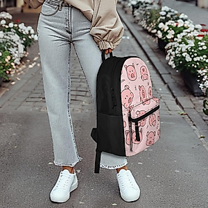 BIGCARJOB Children Backpacks Lovely Pig Print Casual Travel Waterproof School Book Bags Pink for Kids Girls