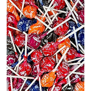Lollipops with Chocolatey Center - Assorted Fruit Flavors - Individually Wrapped Suckers in Resealable 1LB Bag - Perfect for Easter and More