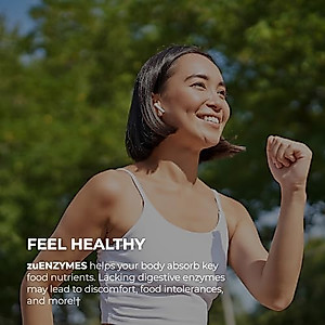UMZU ZuEnzymes Digestive Enzymes Supplement | 21 Enzymes for Gut Health Support, Digestion & Nutrient Absorption | Helps Break Down Lactose, Carbs, Proteins & Fats (30 Day Supply | 30 Capsules)