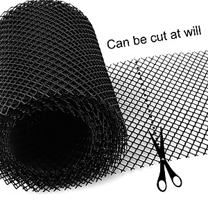 ZRSWV Plastic Gutter Guard Mesh Protector, Screen Roll 6in x 20ft with 12 Clip Fixing Hooks, Leaf Protection Cover Netting to Stop Drain and Guttering Leaf or Debris Blockages