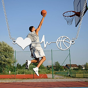 WSNANG Minimalist Hollow Basketball Necklace Basketball Gift for Basketball Lover Sports Lover (Basketball Heart NL)