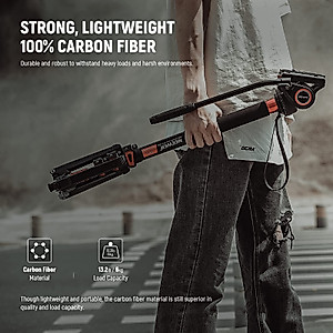NEEWER 71.6" Pro Camera Monopod with Feet, Carbon Fiber Telescopic Video Monopod with QR Plate Compatible with DJI RS Gimbals Manfrotto, Removable Base for Camera Camcorder, Max Load 13.2lb/6Kg, TP71