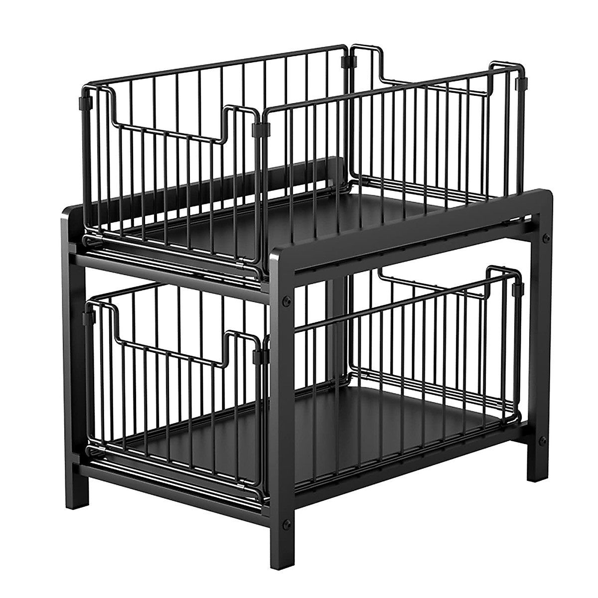 furihshe Under Sink Organizer, under sink organizers and storage,2 Tier Storage Under Cabinet Bathroom under kitchen sink organizers and storage Black Under Sink Storage for Bathroom Kitchen