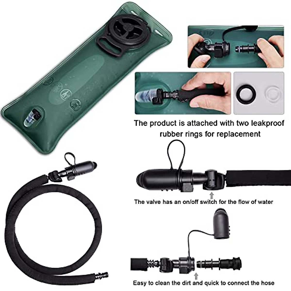 G4Free Tactical Hydration Packs Helmet Water Backpacks with 3L BPA Free Bladder Kids Adults for Hiking, Cycling, Running, Skiing, Walking and Climbing(Black)