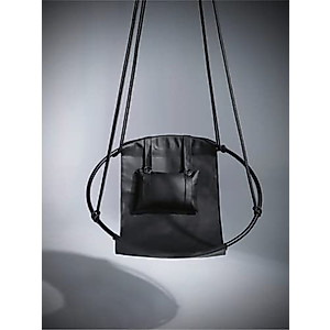 Mern Living Hanging Chair - Handmade Modern Hammock Chair, Hanging Chair for Bedroom, Indoor & Outdoor Patio Swing, Steel & Double Layer Faux Leather, Easy 3-Step Setup 275 lbs Capacity |