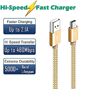 10ft Mini USB Cable Braided,SIOCEN Long Type A Male to Mini-B Charger Cord for GoPro Hero 3+,Canon PowerShot/Rebel/EOS/DSLR Camera,PS3 Controller Cord Charging Wire for Garmin Nuvi,Dash Cam,PDAs