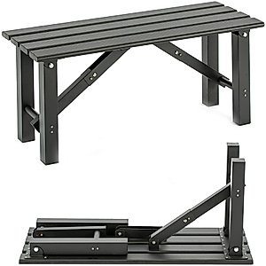 TECSPACE Aluminum Outdoor Patio Bench Black,35.4 x 14.2X 15.7 inches,Light Weight High Load-Bearing,Outdoor Bench for Park Garden,Patio and Lounge (Integrated Type 35.4 x 14.2X 15.7 Inches)