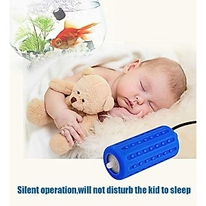 Useekoo USB Aquarium Air Pump, Ultra Durable & Quiet USB Nano Air Pump, Small Air Bubbler for Aquarium Fish Tank with Air Stone and Silicone Tube - Dark Blue