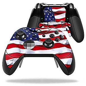 MightySkins Skin Compatible with Microsoft Xbox One Elite Controller - American Flag | Protective, Durable, and Unique Vinyl wrap Cover | Easy to Apply, Remove, and Change Styles | Made in The USA