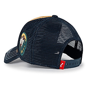 ililily Premium Adventure Patch Structured Trucker Hat Distressed Baseball Cap (as1, Alpha, m, Yellow - Adventure)