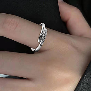 Faith Over Fear Ring,Sterling Silver Adjustable Wrap Open Ring,Women Teens Inspirational Jewelry Gifts
