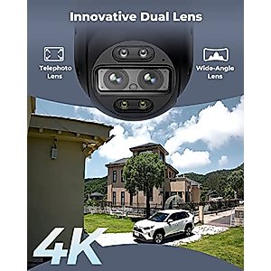 REOLINK 4K Wired WiFi Outdoor Camera, 8MP Dual Lens Security Camera, 360 PTZ Camera w/Auto Tracking, 2.4/5GHz Wi-Fi Smart Person/Vehicle Detection, 6X Hybrid Zoom, Color Night Vision, TrackMix WiFi