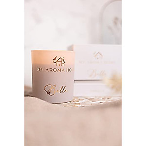 Vanilla Bean | 8 oz | Strong Scented Candles | Natural Soy Candle | Premium Strong Scent | Elegant Glass jar | Metal lid | Designer Gift Box | Long Even Burn | Double Wick