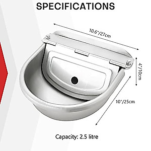 MAOPINER Automatic Cow Drinking Water Bowl Dispenser 304 Stainless Steel Farm Livestock Animals Waterer for Pigs Horse Cattle Goat Sheep Dog (Without Drainage Hole)