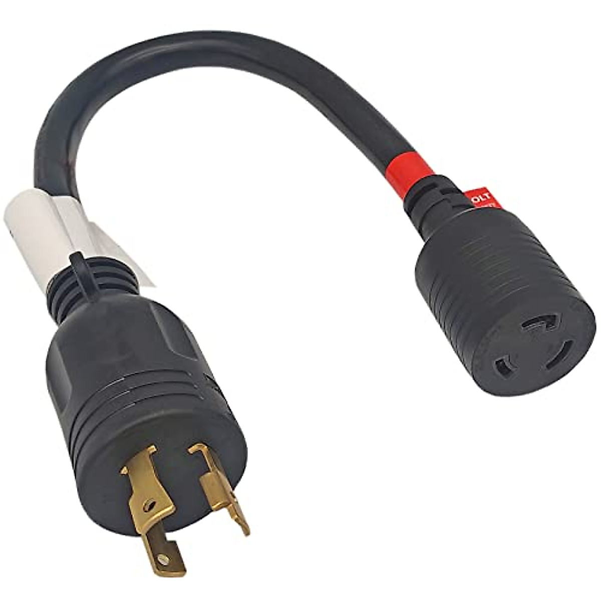 Fullsky FC-L63L62 Generator Adapter Cord NEMA L6-30P to NEMA L6-20R Male L6-30P Generator Plug to Female L6-20R Lock 3 Prong Receptacle Adapter Output Maximum 20Amp 250Volt