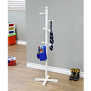 Frenchi Home Furnishing Freestanding Kid's Coat Rack & Furinno Luder Bookcase/Book/Storage, 3-Tier, White