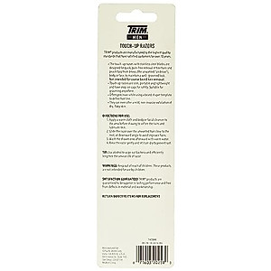 Trim Men Touch-Up Razors - Stainless Steel Blades - Quick, Pain-Free Removal of Unwanted Hair - Grooming Tool for Eyebrows, Mustache, and Beard - Black - Pack of 3