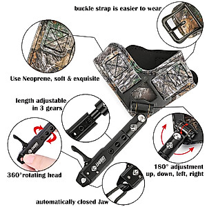 ZSHJGJR Compound Bow Release Aids Trigger Wrist Strap for Adult/Youth Archery Hunting Shooting Accessories (Camo)