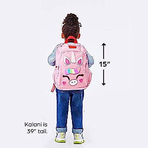 Highlights Customizable Critter Creator 15" Backpack Set for Kids with 15" Pink Backpack, Insulated Lunch Box, and Leakproof Water Bottle, For Boys and Girls Ages 3+