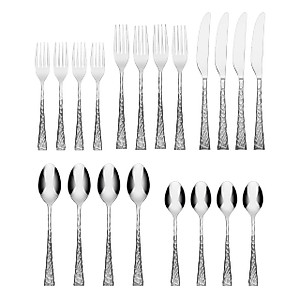 Cambridge Silversmiths Finnley Mirror 20-Piece Flatware Set, Service for 4,Silver