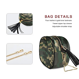 ALAZA Camouflage Military Cross Body Fashion Chain Bag Single Shoulder PU Leather Purse for Women Girls
