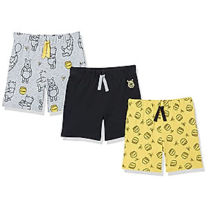 Amazon Essentials Disney | Marvel | Star Wars Baby Boys' Shorts, Pack of 3, Winnie the Pooh Oh Bother!, 24 Months