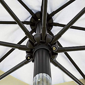 Sunnyglade 9' Patio Umbrella Outdoor Table Umbrella with 8 Sturdy Ribs (Blue and White)