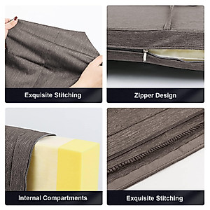 Detiblue Bench Cushion - Outdoor Porch Swing Cushion, Indoor Bay Window Seat Furniture Cushion, Non-Slip, 36x14x3, Leathaire Dark Grey