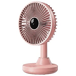 GiGimundo Desktop Fan,90° Rotatable Oscillating Desk Fan 3 Speeds Strong Airflow USB or Battery Powered Quiet Personal Fan for Home/offic /washroom