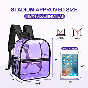 USPECLARE Clear Backpack for Stadium Approved 12×6×12, Water proof Clear Bag for Stadium Events and Concert Work Sport Event