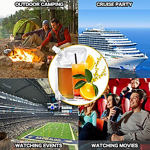 UrDee 20 Pcs Drinking Flasks, Drink Pouches for Adults Cruise Liquor Flask Kit for Travel with Funnel Concealable and Reusable Rum Runner Juice Travel Plastic Liquor Bags for Sneak Drink