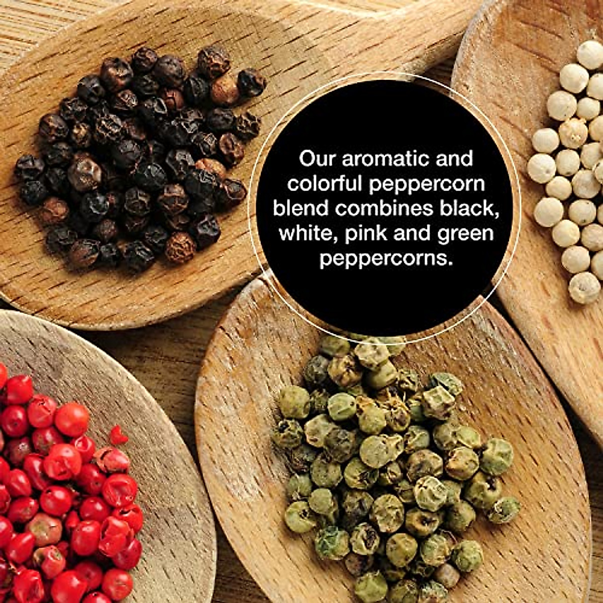 The Spice Lab Rainbow Peppercorns - Mixed Peppercorns Whole – 1 Pound Resealable Bag - Kings Peppercorn Medley - All Natural OU Kosher Gluten Free - Rainbow Peppercorns For Grinder Refill