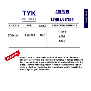 (4-Pack) 145/70-6 Go Kart Tire Inner Tubes, 5.30-4.50-6 Replacement Tubes for Go Kart and Small ATV with TR87 Bent Metal Valve Stems