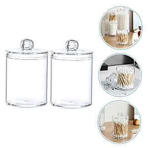 FELTECHELECTR 2pcs Box Cotton Ball Storage Box Glass Storage Jars Cotton Pad Holder Glass Stand Jewelry Organizer Tray Tool Organizer Box And Cotton Holder Set Multipurpose Cosmetic Organizer