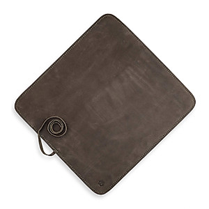 Angus Stoke Knife Bag for Chefs–knife Roll Bag leather 7 slots – Leather Knife Case Noah (green-olive)