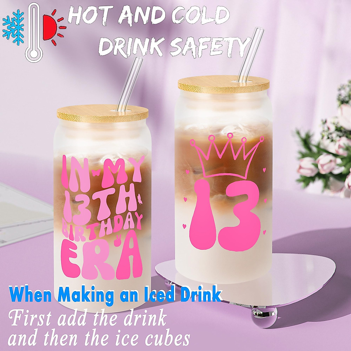 JTENGTOP 13 Year Old Beautiful Girl Birthday Gifts Ideas, Gifts for 13 Year Old Sweet Girls, 13th Birthday Decorations Gifts for Girls, Birthday Gifts for Teen Girls Basket Set of 4