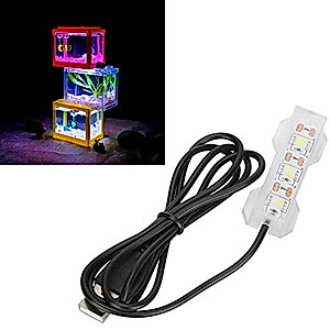 GLOGLOW Aquarium Light, Soft USB Small Aquarium Water Plant Light Light Weight Desktop Fish Tank Mini Decoration LED Lamp 6x2cm/2.4x0.8in