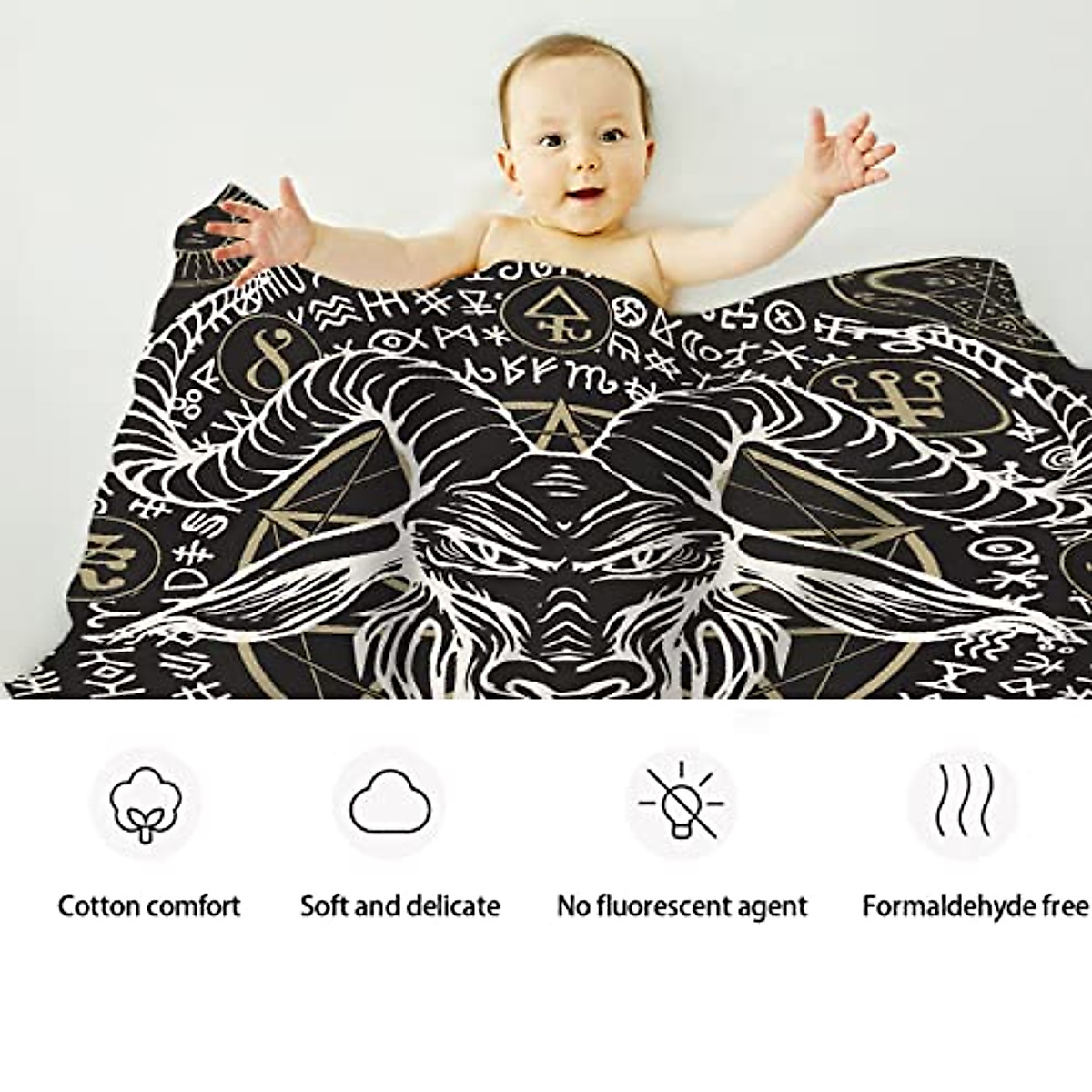Baphomet Blanket Flannel Throw Lightweight Super Soft Cozy Luxury Family Bed Blanket Birthday Gift Microfiber 40"x30"for Pet