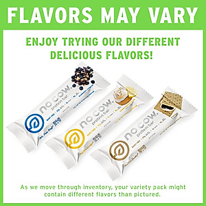 No Cow High Protein Bars, Top Flavors Pack, 20g Plus Plant Based Vegan, Keto Friendly, Low Sugar, Low Carb, Low Calorie, Gluten Free, Dairy Free, Non GMO, Kosher, 12 Pack